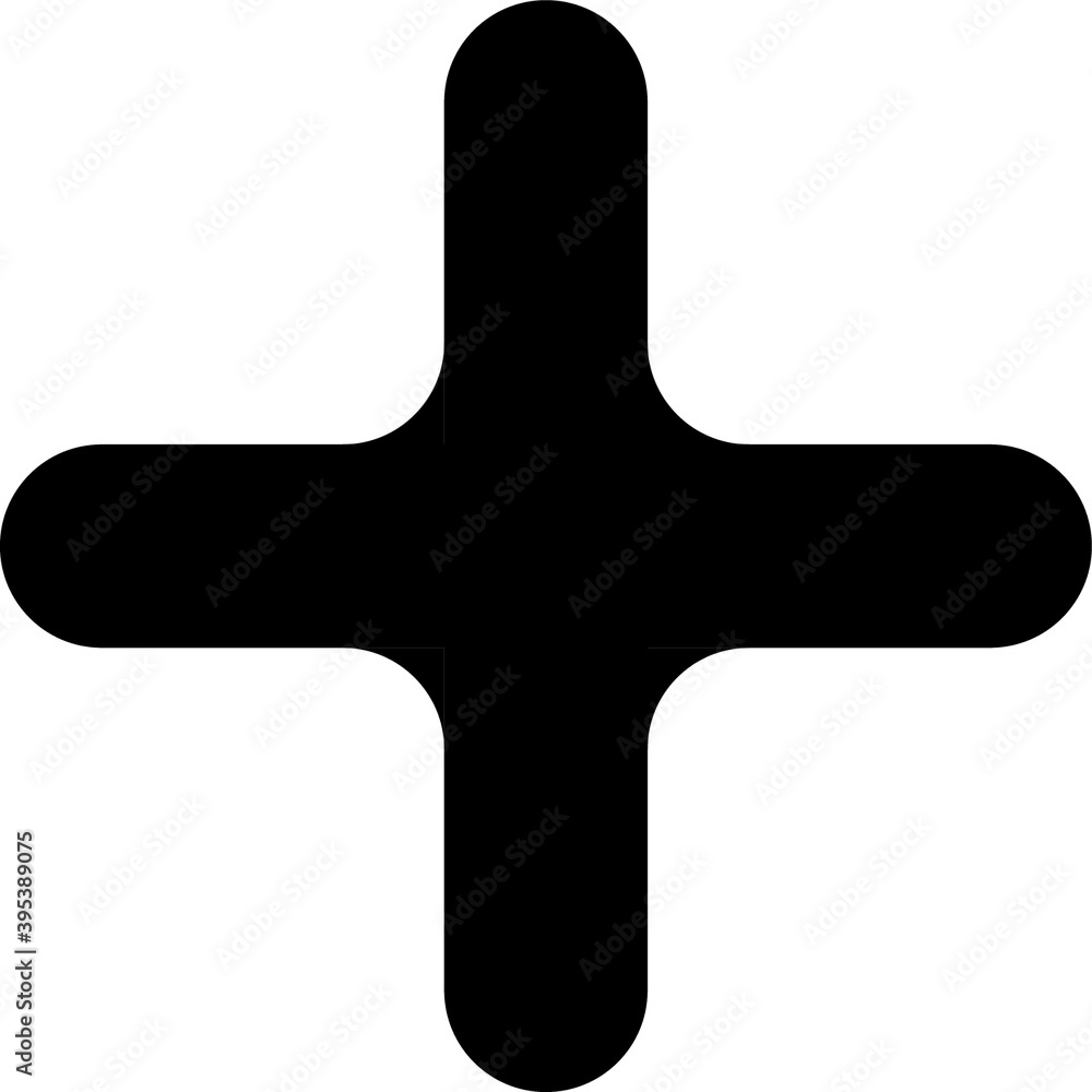Picto plus ou croix angles arrondis Stock Vector | Adobe Stock