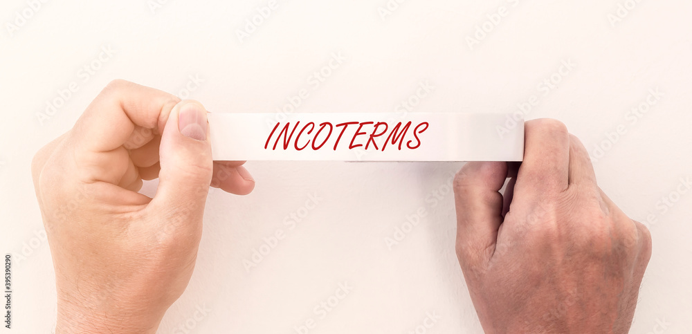 Incoterms inscription. international commercial terms for logistics and ...