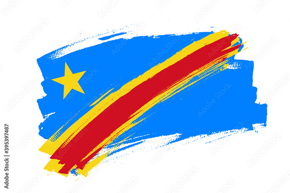 Flag of the Democratic Republic of the Congo. DR Congo or the DRC flag ...