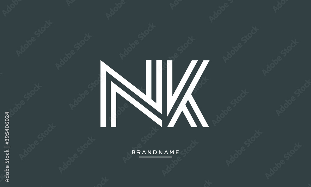 NK, KN Alphabet Letters Logo Emblem Monogram Stock Vector | Adobe Stock