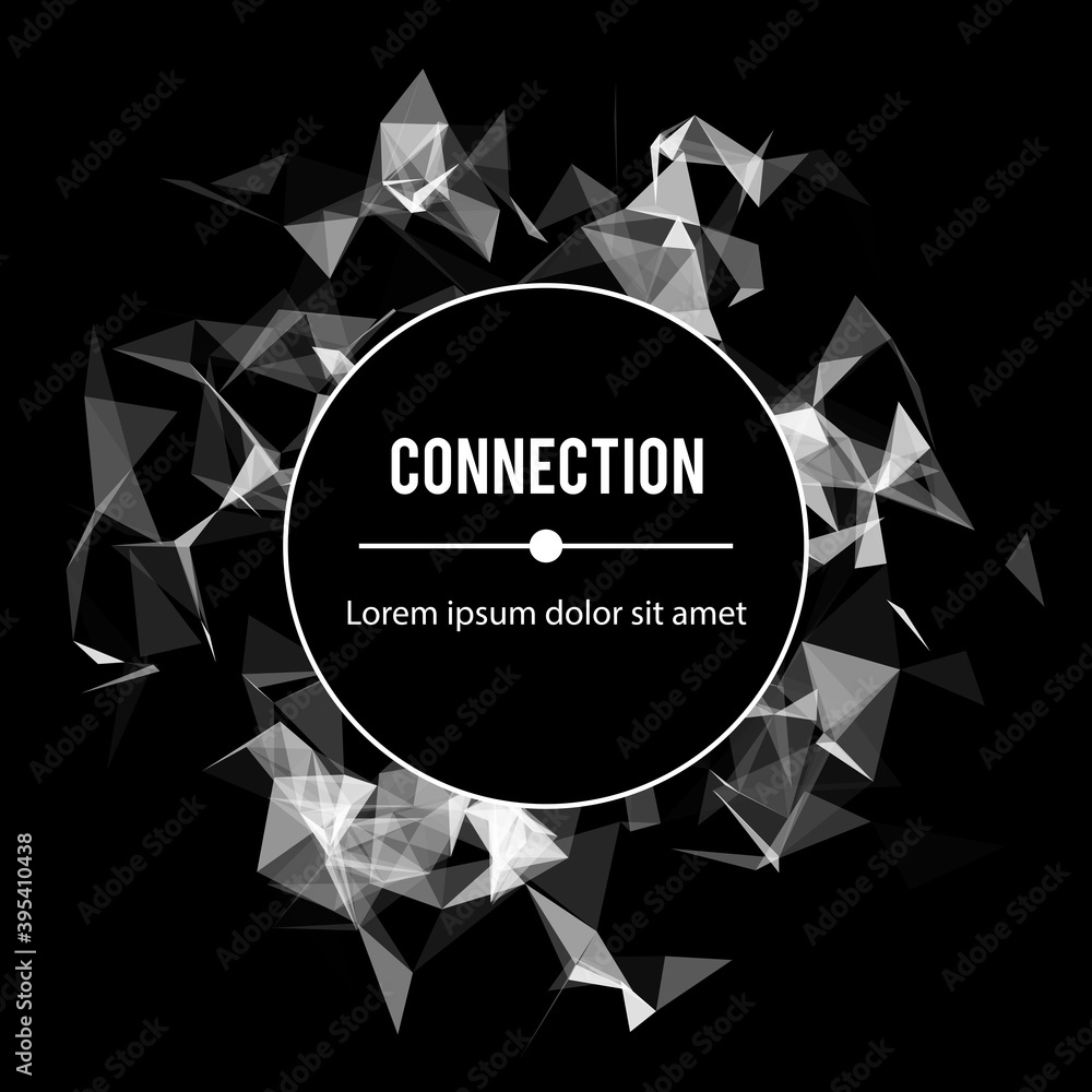 Network connection structure with place for text. Abstract background ...