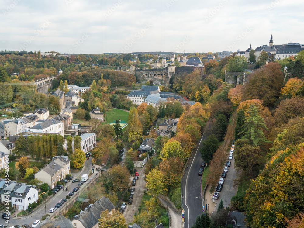 View on the city of Luxembourg in Europe, view of the city and its ...