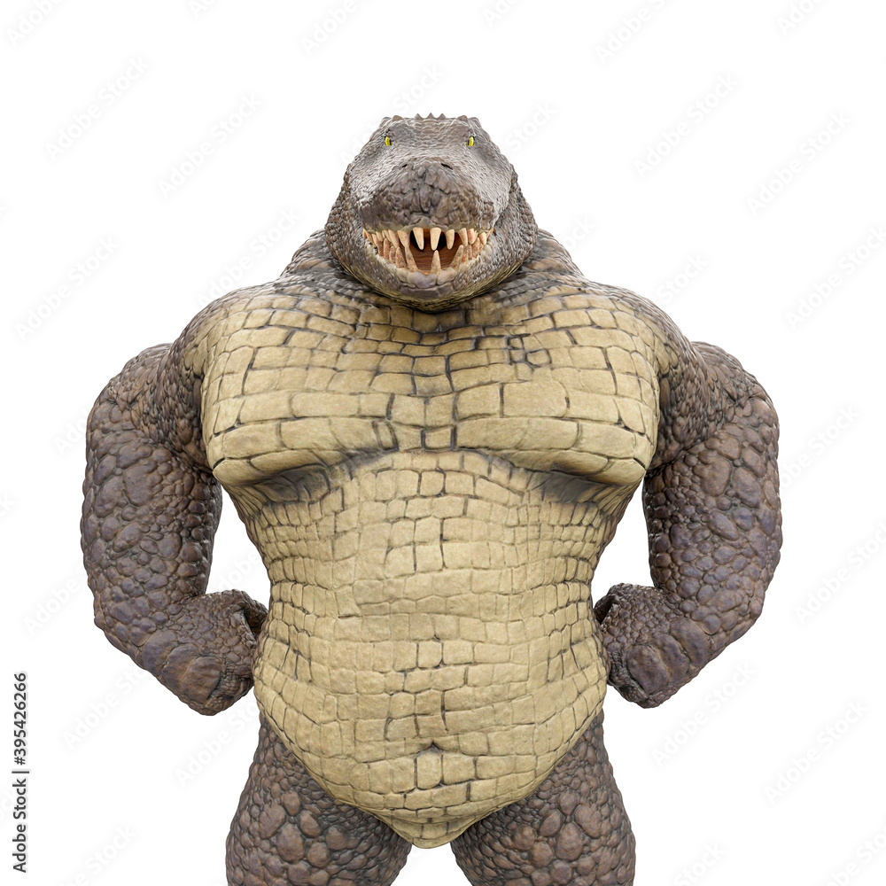 crocodile man is doing a power pose Stock Illustration | Adobe Stock