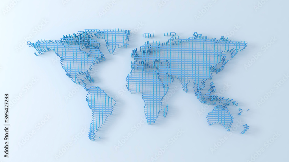 Earth made of lines 3d world map. illustration Stock Illustration ...