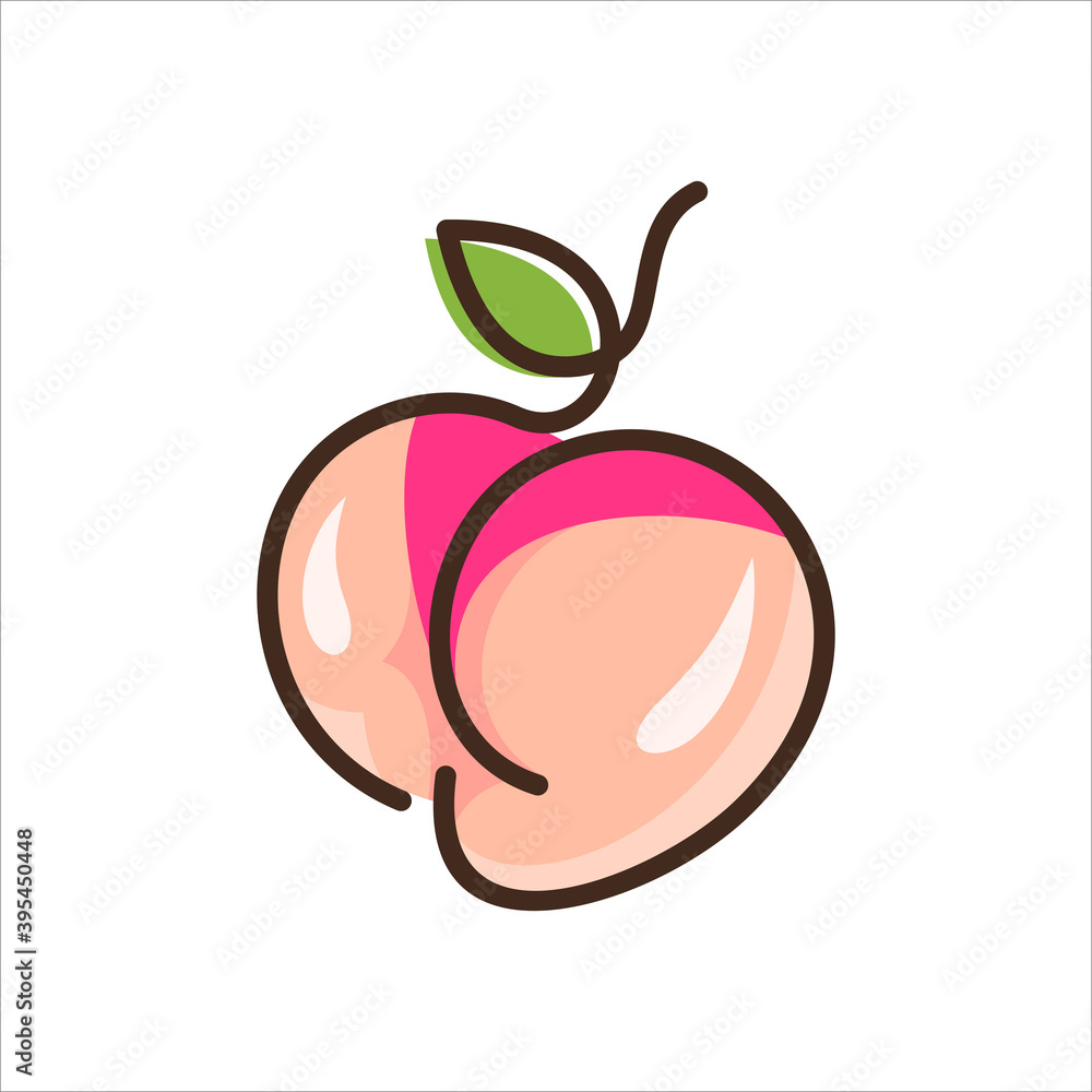Peach Butt logo design vector illustration Stock Vector | Adobe Stock
