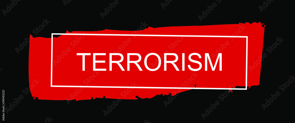 Vecteur Stock Terrorism banner background logo icon sign Stop terror ...