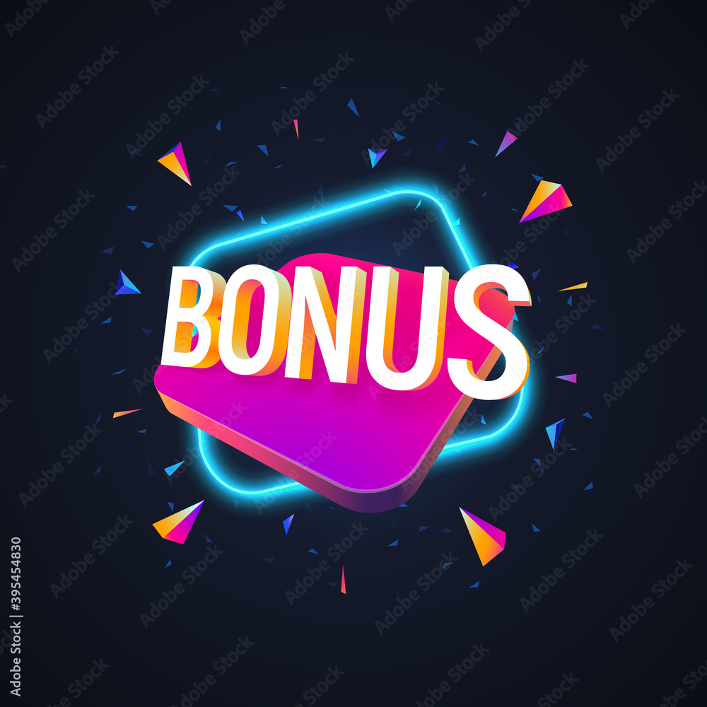 Web banner Bonus sign letters 3d isolated vector design elements. Stock ...