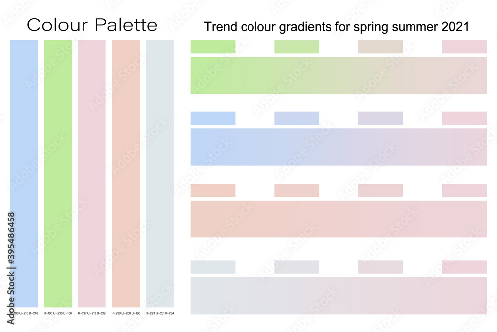 2021 Trend colour gradients for spring summer background design ...