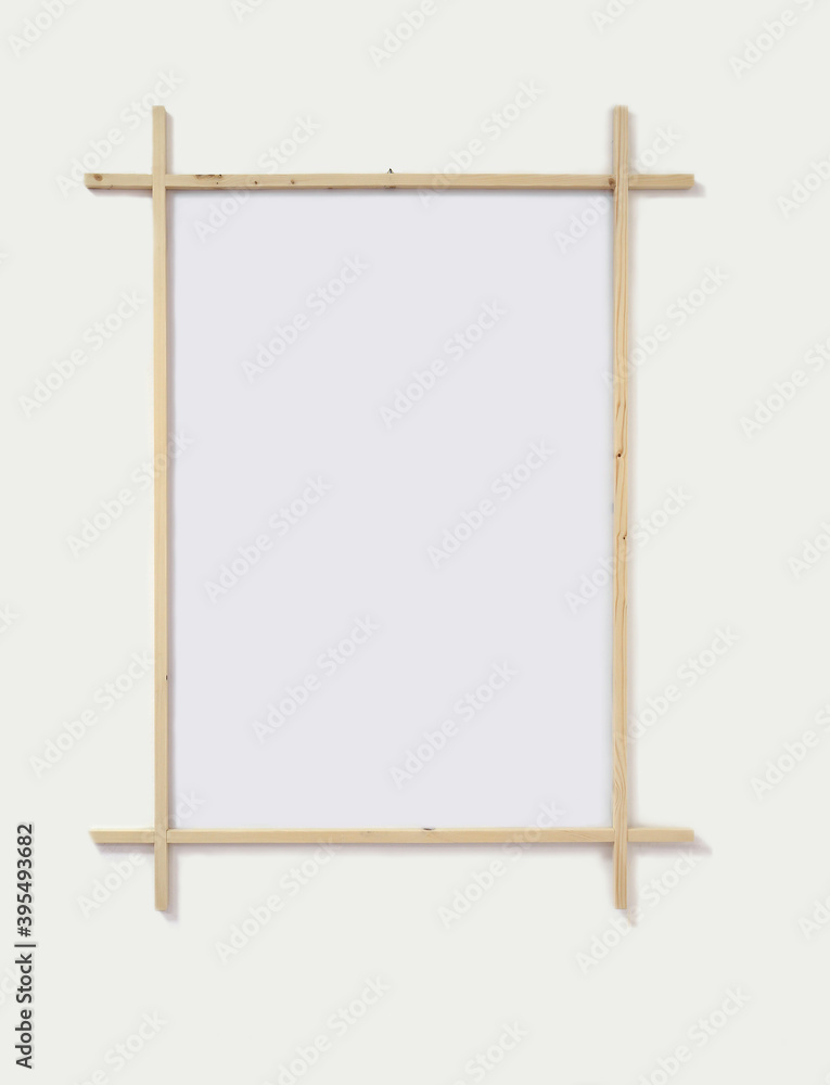 Empty wooden frame in japanese style isolated on white Stock Photo ...