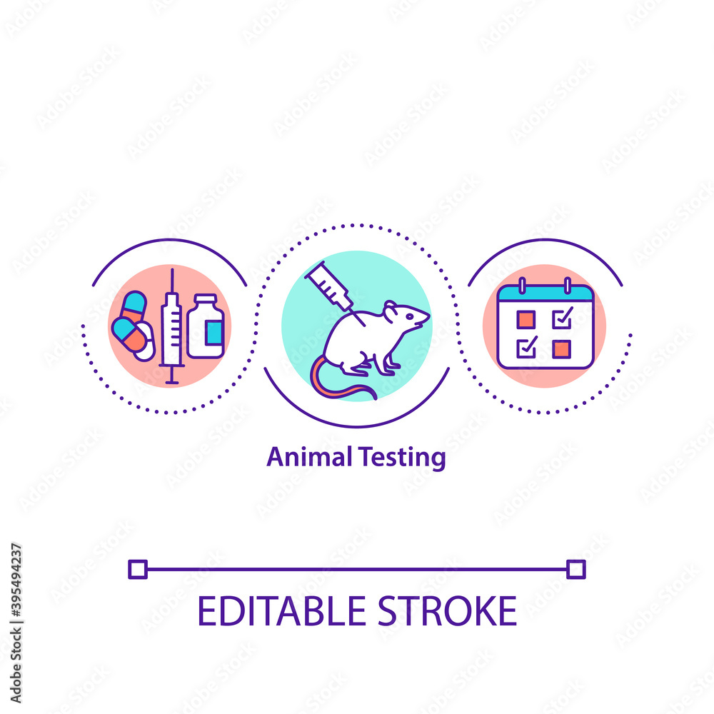 Animal testing concept icon. Animal experimentation idea thin line ...