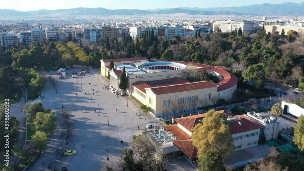 Acropolis city of Athens parthenon, symbol of ancient Greece, aerial view. History. Drone aerial ...