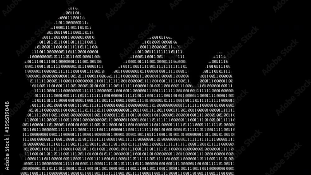 Ghost from digits numers. Digital binary code as cast on black ...