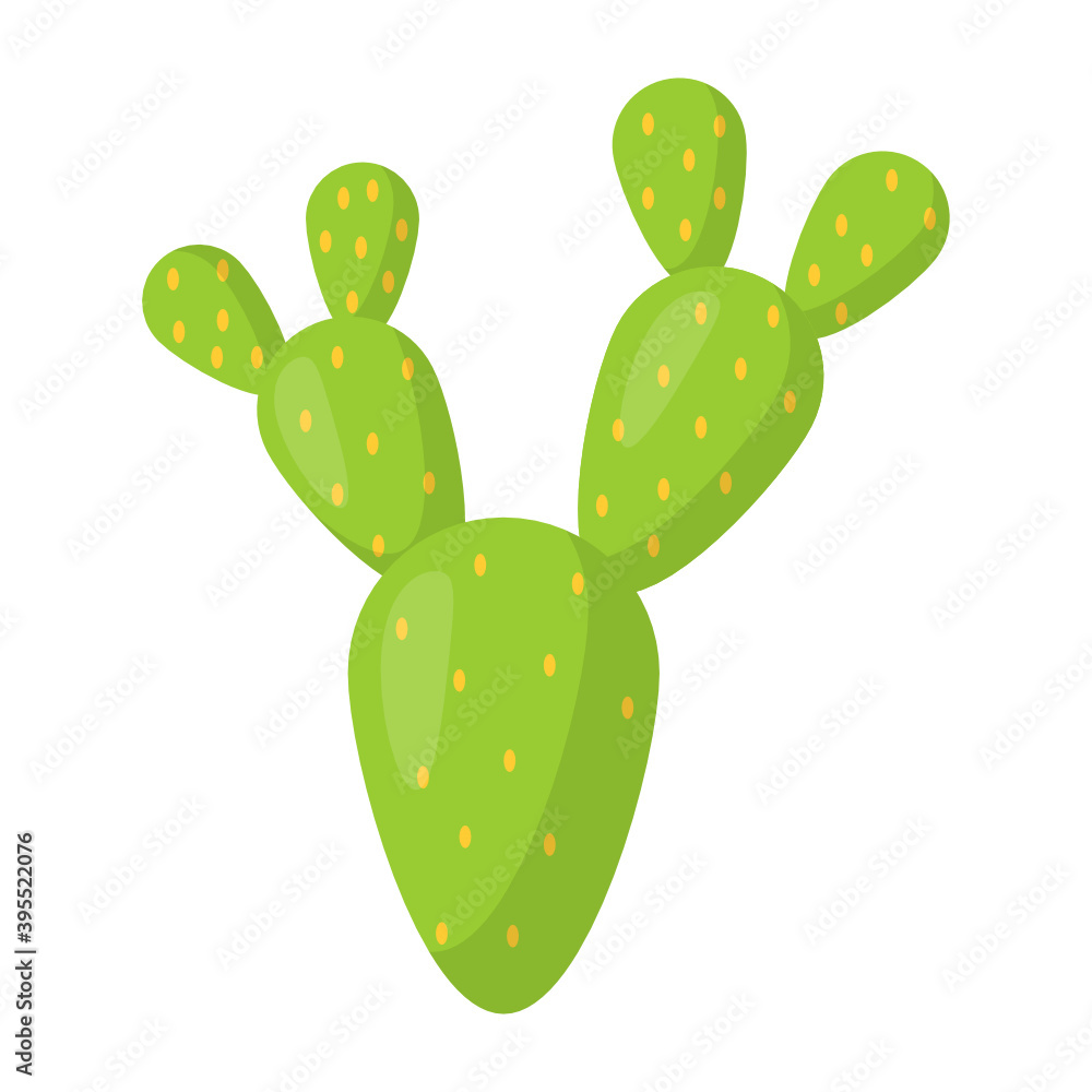 Edible nopal pad Vector color Icon design, Mexican giant cactus Concept ...