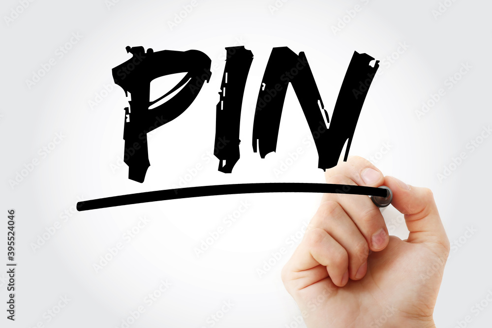 PIN - Personal Identification Number acronym, technology concept ...