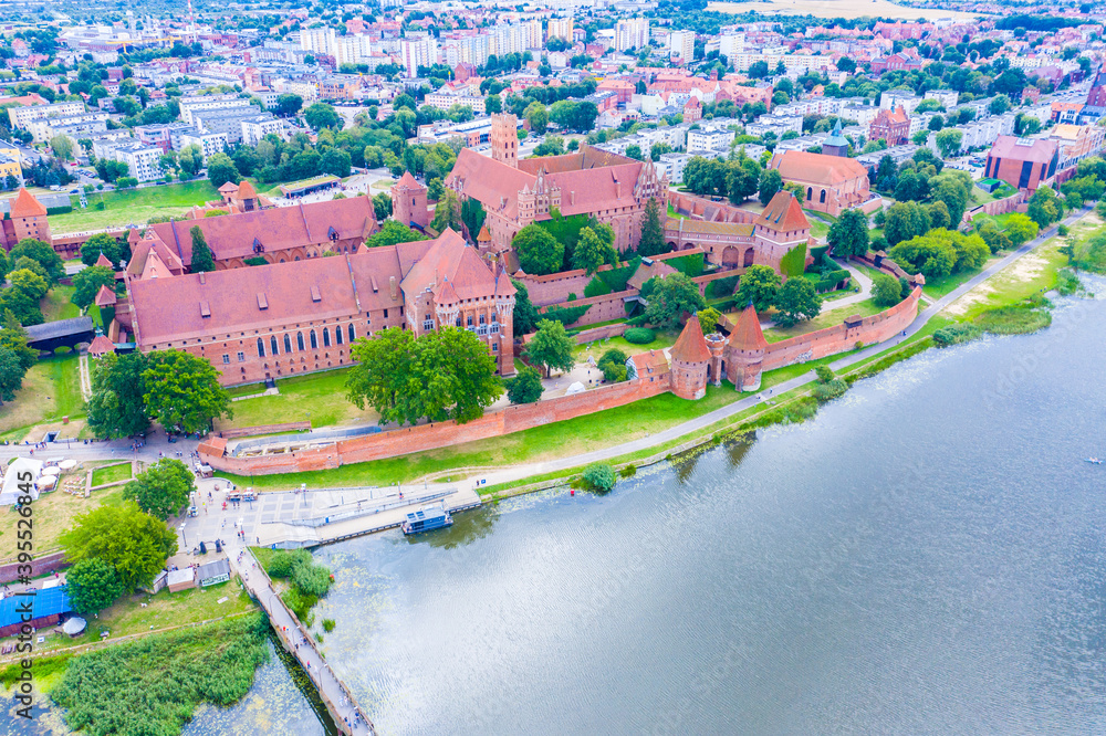 Fotografia do Stock: Aerial view of Malbork Teutonic order castle in ...