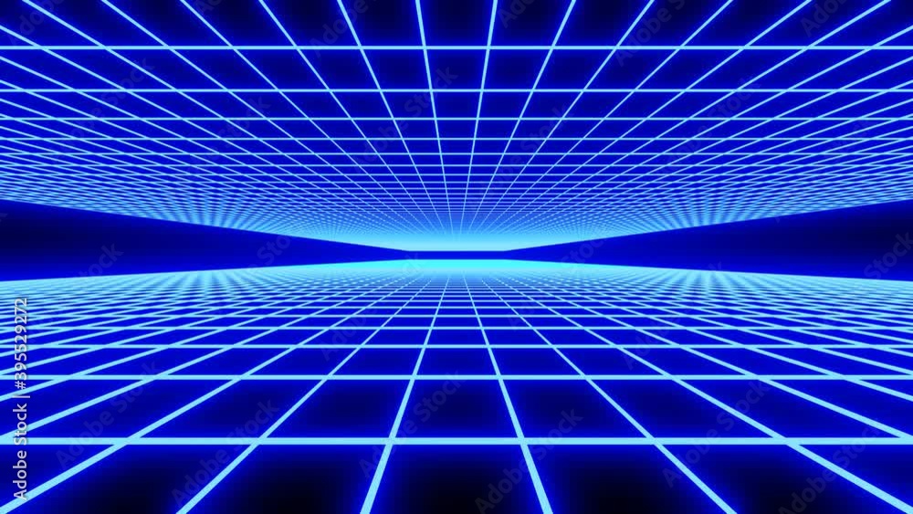 3D motion graphics background, blue technology wireframe seamless 4K ...