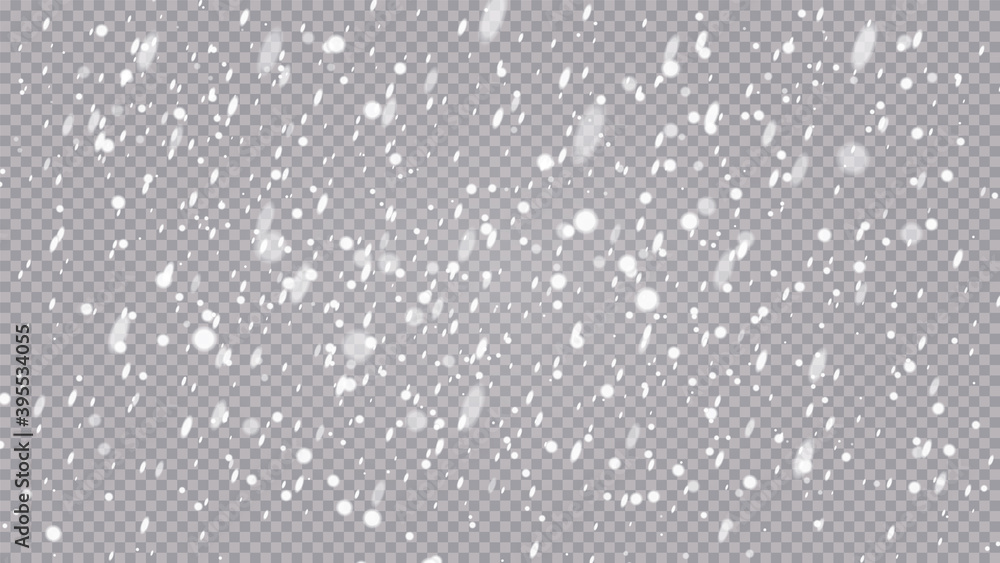 Vector heavy snowfall, snowflakes in different shapes and forms. Many ...