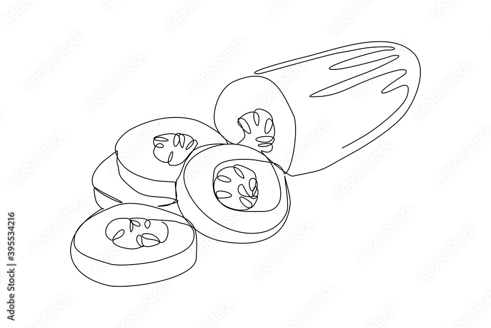 Line Art Pickle Slice