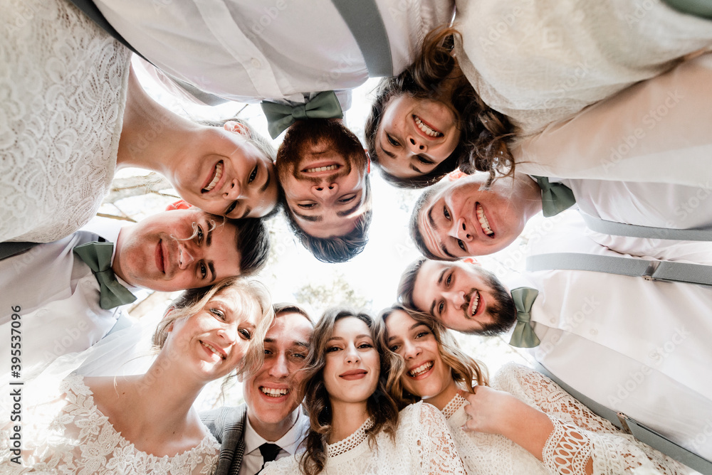 international wedding with friends,close friends congratulate the ...
