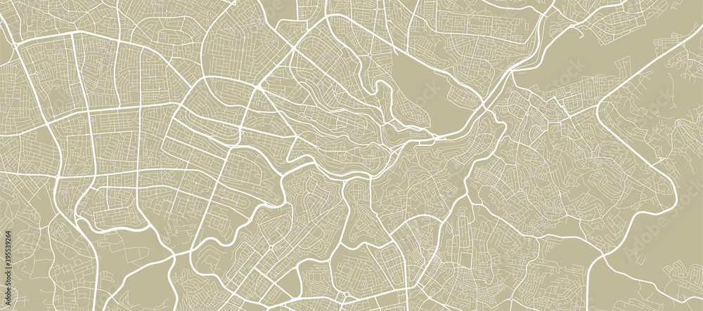 Detailed map of Amman city, linear print map. Cityscape panorama. Stock ...