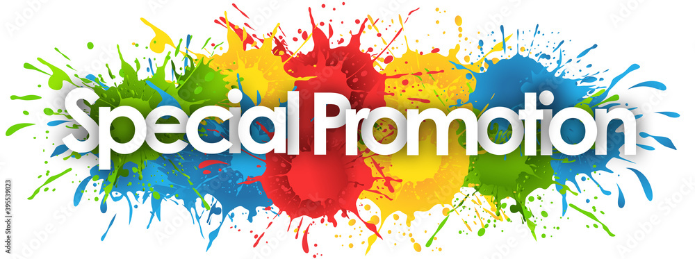Special Promotion word in splash’s background Stock Illustration ...