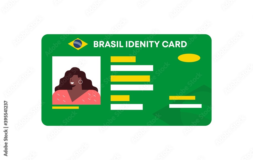 Brasil id card template. South american identification card plastic ...