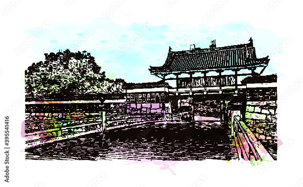 Building view with landmark of Hiroshima Castle, sometimes called Carp ...