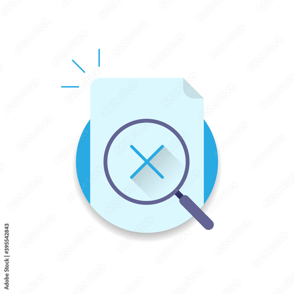 no results, no files found flat design icon concept illustration with ...