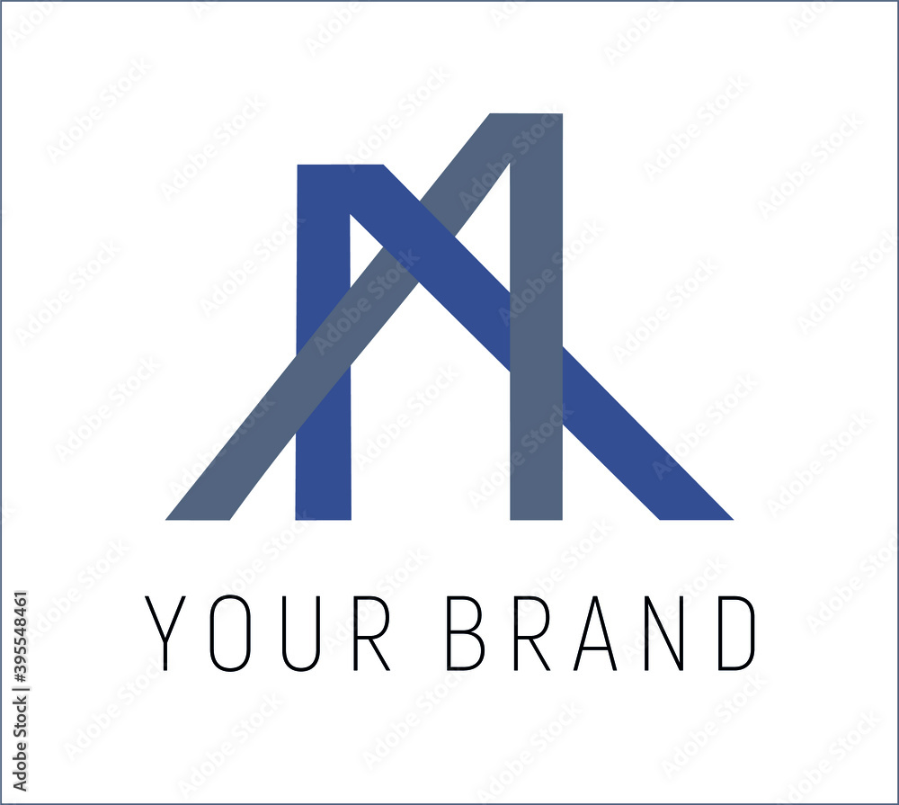 Logo in the form of the letter M and A for the company name with the ...