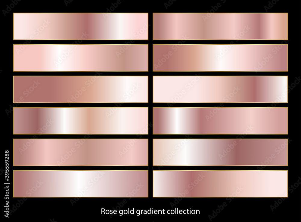 Rose gold gradient backgrounds collection. Vector illustration. Stock ...