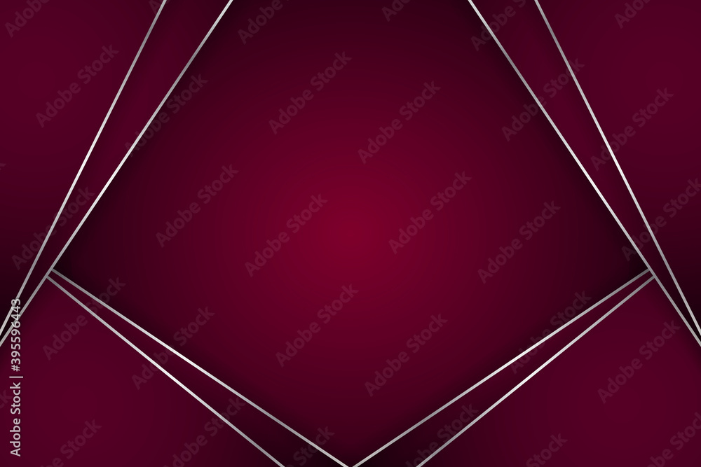 Abstract modern geometric background design. Silver lines on a burgundy ...
