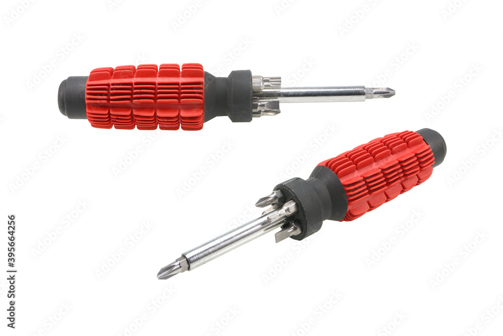 screw drive accessory set Isolated white backgroundwith clipping path ...