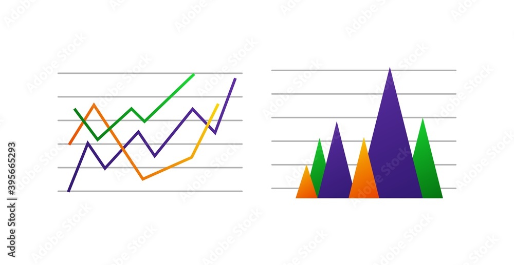 Growing graph set. Business chart with arrow. Growths chart collection ...