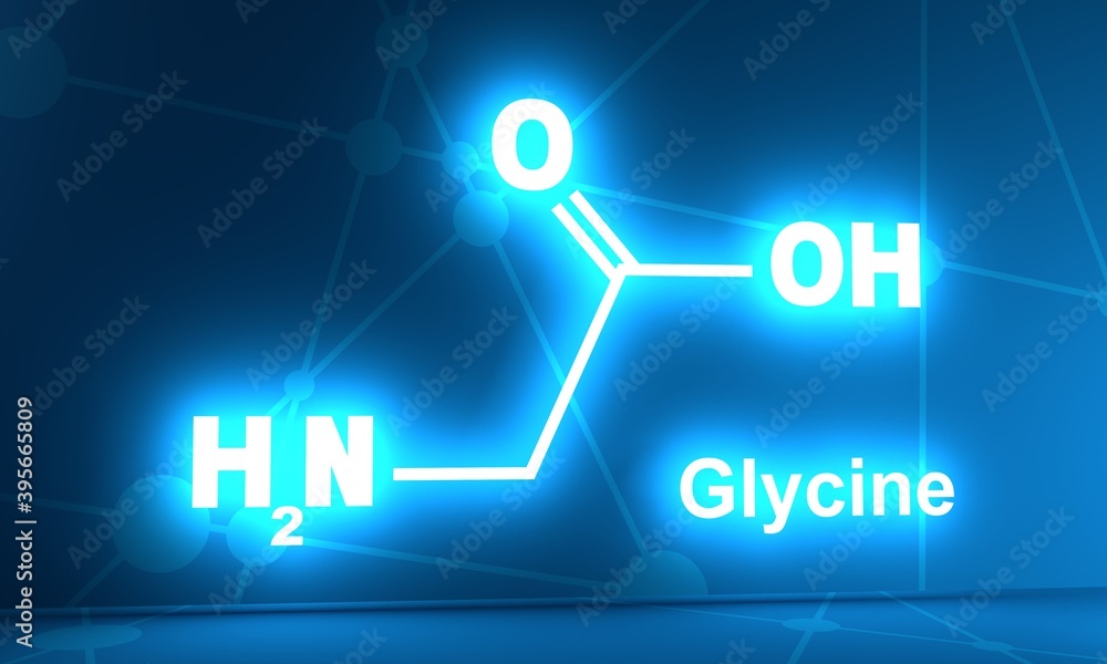 Glycine - main amino acid and inhibitory neurotransmitter. Chemical ...