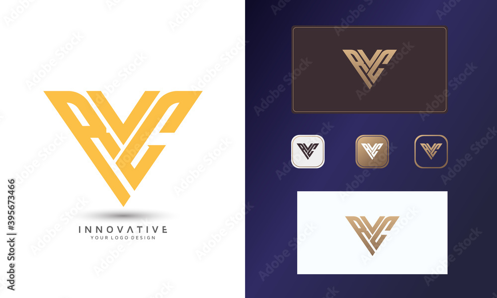 Letter RVC vector logo design, Gym Logo Icon Design Vector Stock Stock ...