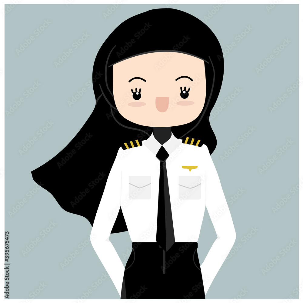 vector of Muslim woman in suit , hijab girl with tie , Muslim woman in ...