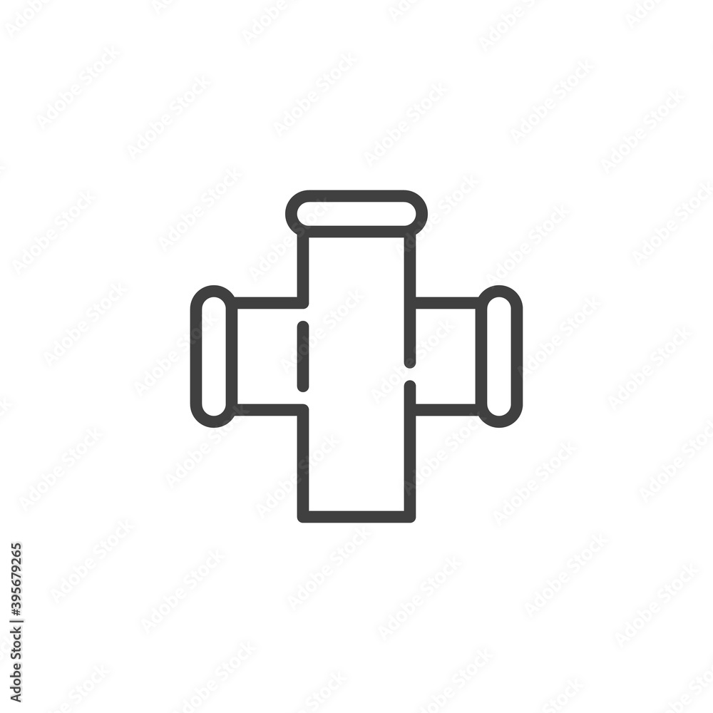 Water piping system line icon. linear style sign for mobile concept and ...