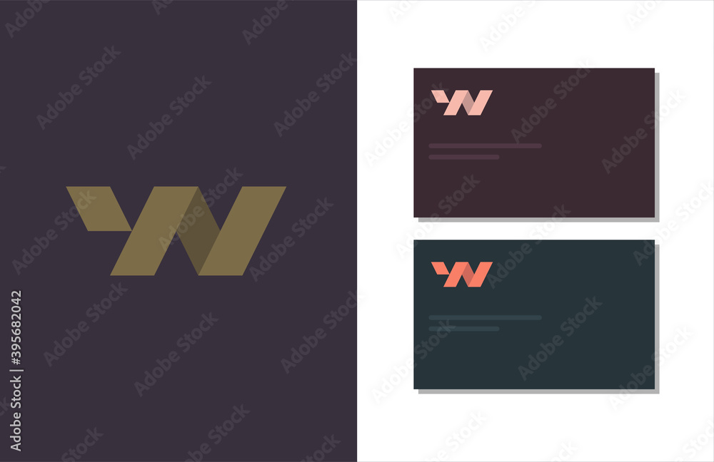 folded letter W logo design Stock Vector | Adobe Stock