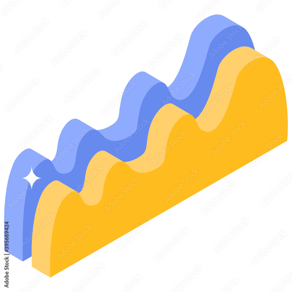 Curved layers on a graph showing an idea of stream chart Stock Vector ...