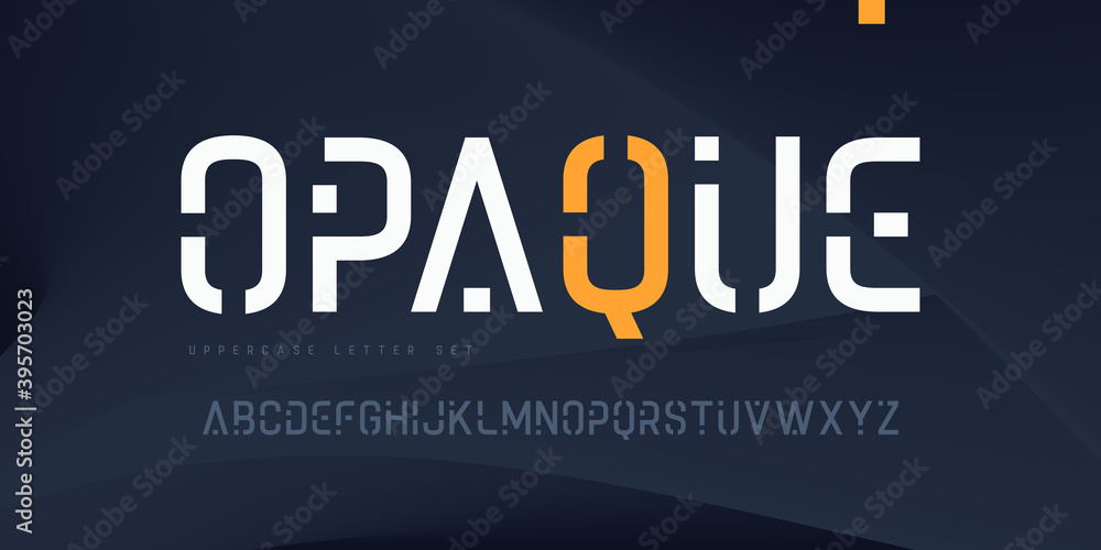 Vector linear sans uppercase letter set, alphabet, typography Stock ...