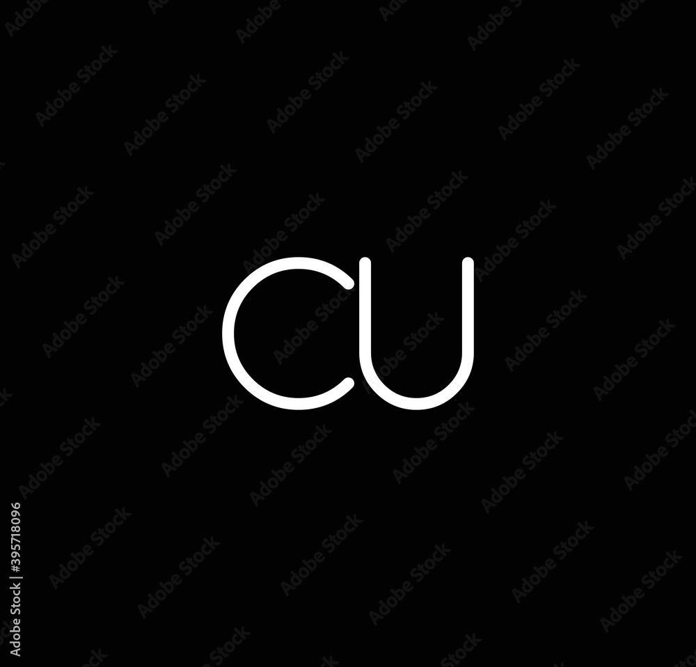 Letter CU alphabet logo design vector. The initials of the letter C and ...