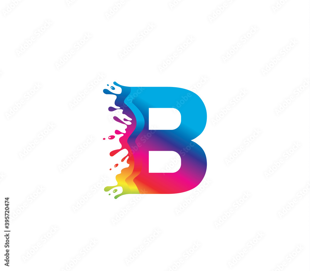 B Alphabet Painting logo Design Concept Stock Vector | Adobe Stock