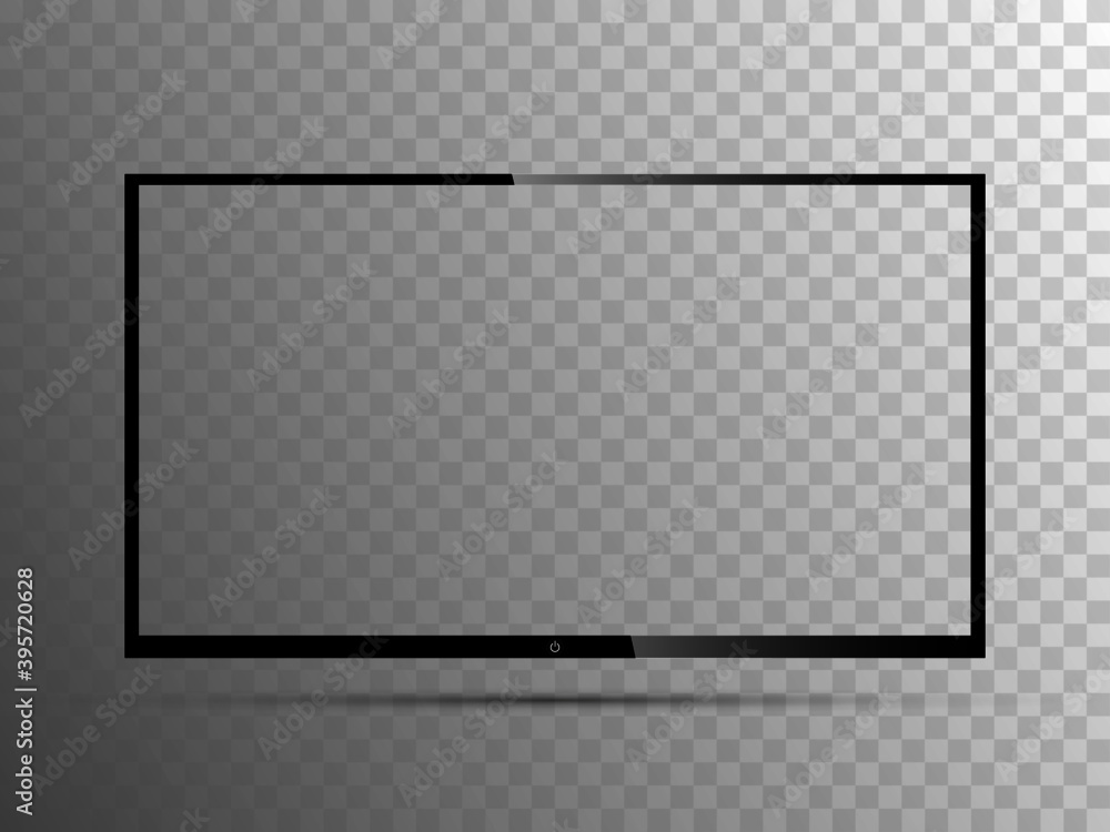 New Version of High Detailed Black Slim Realistic TV isolated on ...