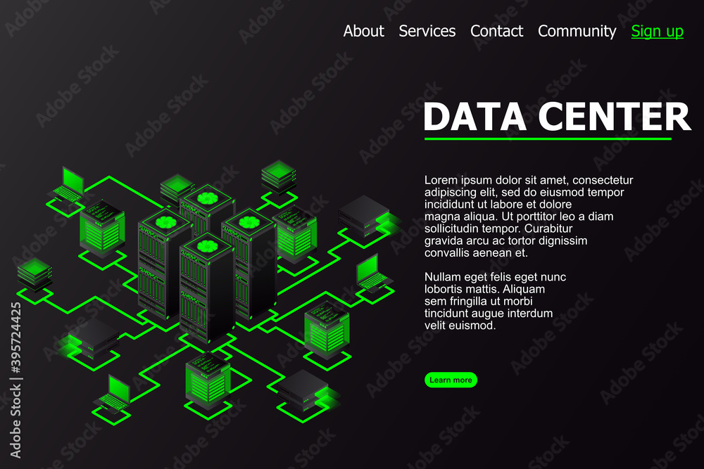 Concept of data network management, network management system, internet connection, vector ...