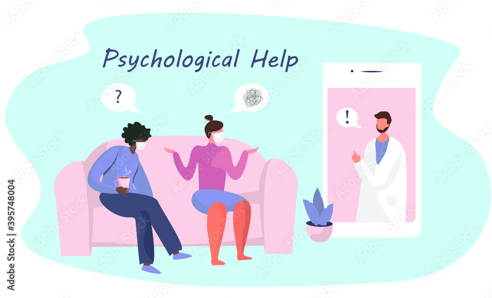 Online Psychological Help During Quarantine.Psychologist Doctor Helps ...