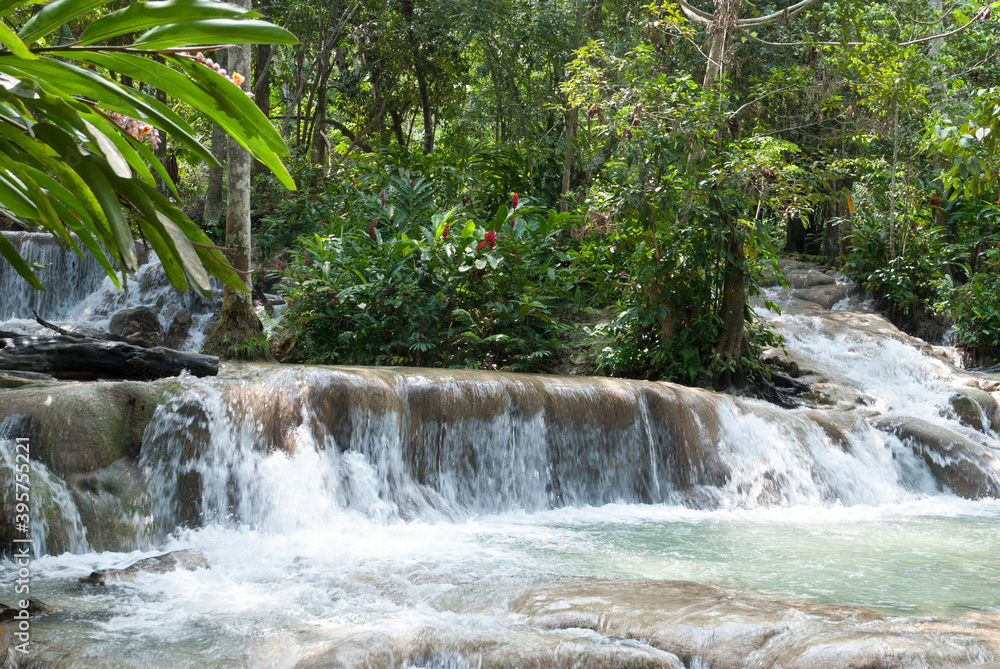 Ocho Rios Resort Town River With Waterfalls Stock Photo | Adobe Stock