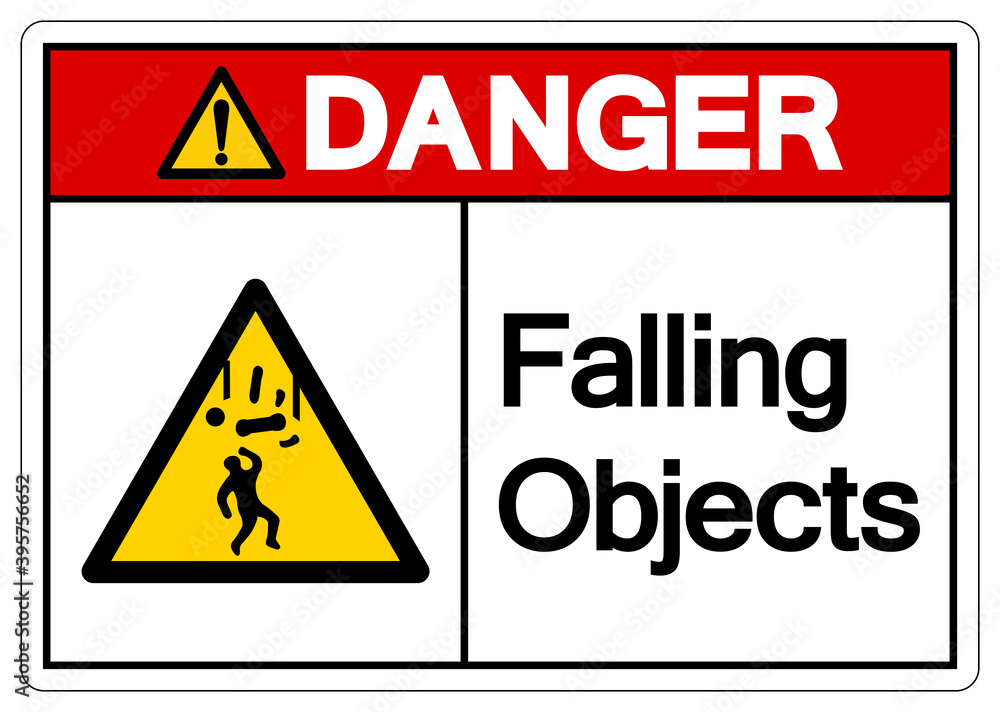 Danger Falling Objects Symbol, Vector Illustration, Isolated On White ...