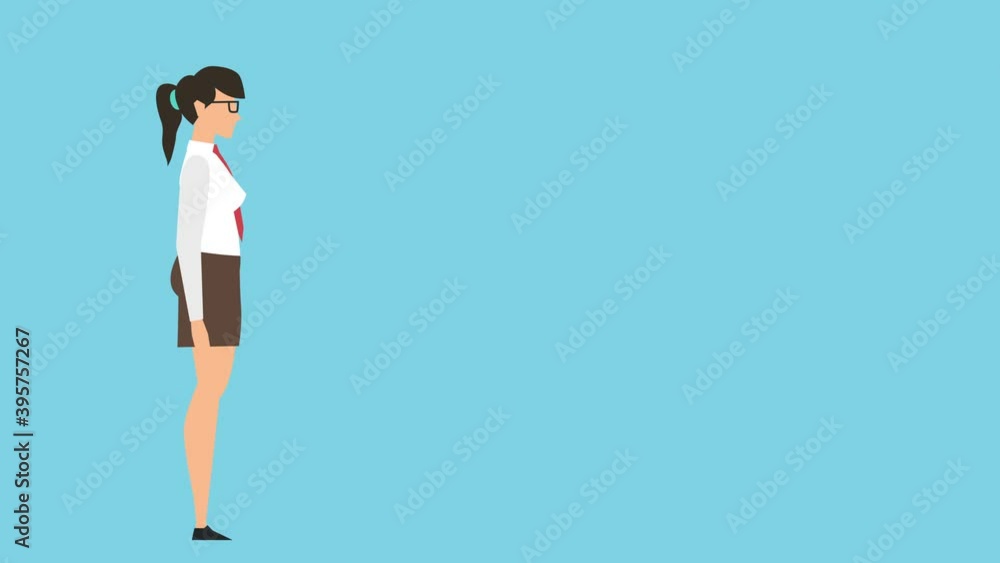 Businesswoman Character Talking Speaker Loop Cartoon Animation Isolated ...