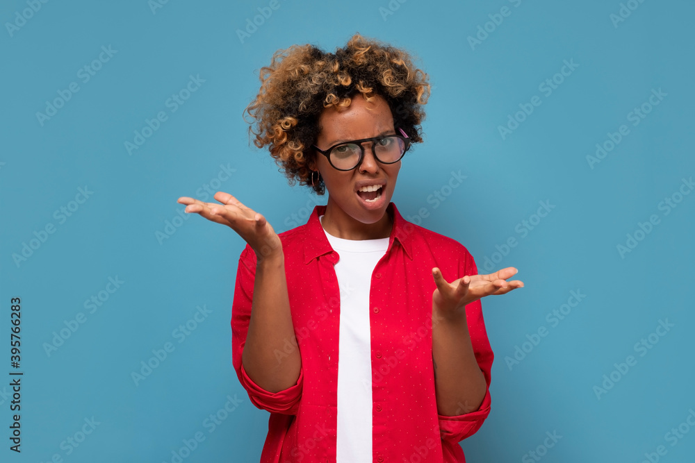 Clueless african student being puzzled stunned unaware about ambiguous ...