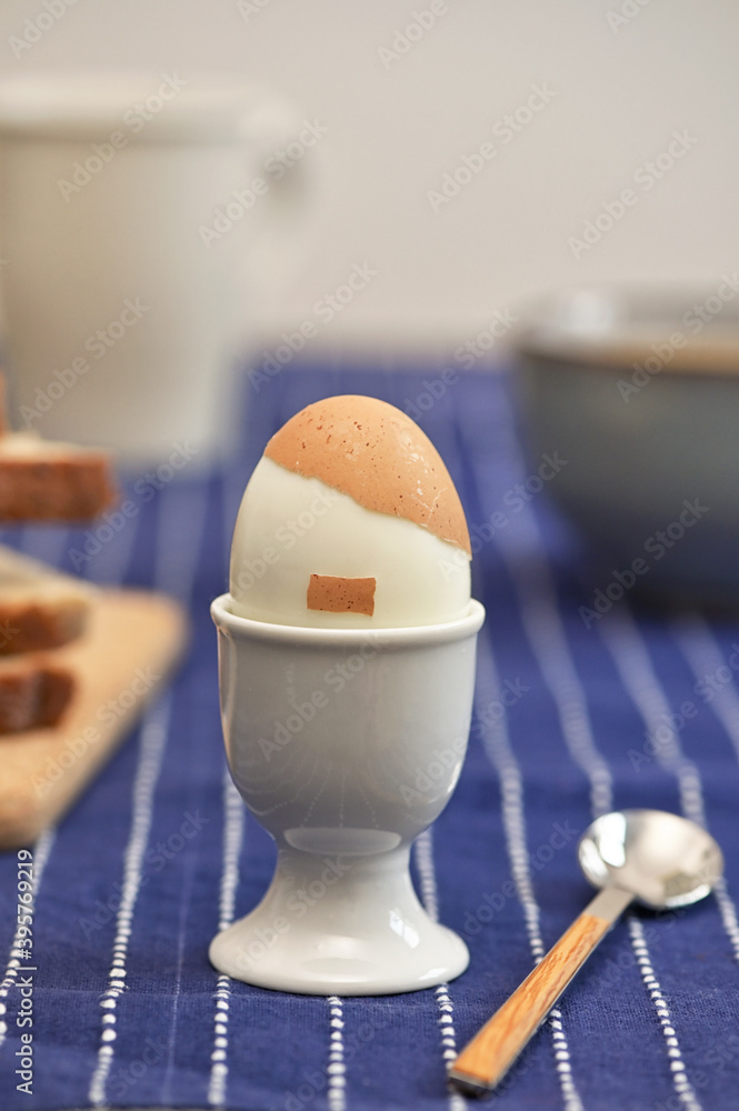 Boiled egg lookalike Hitler hair and moustache Stock Photo | Adobe Stock